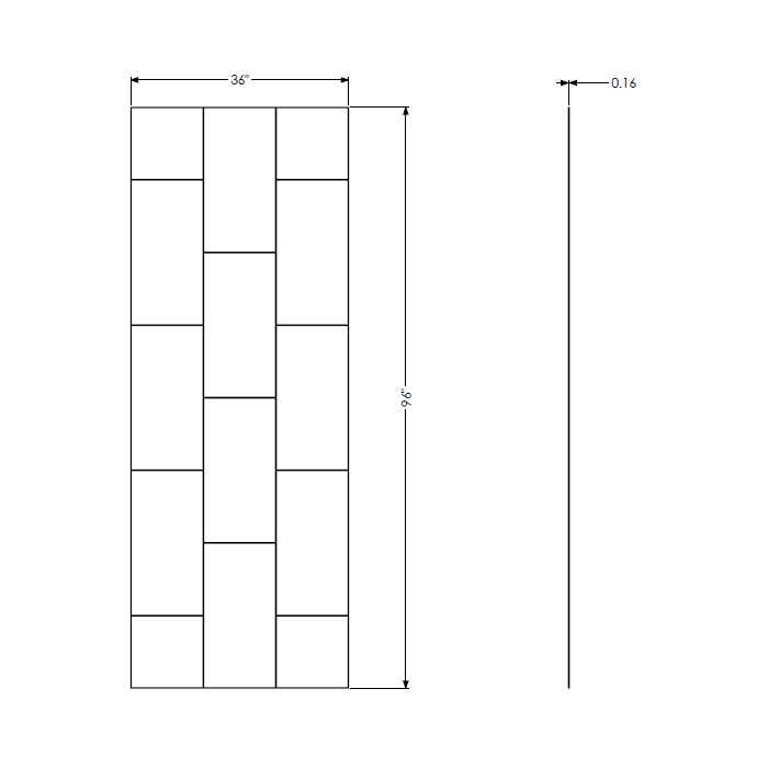 27819WH | Velena Wall Panels Large Format Tile Pattern Kit (60" x 36" x ...