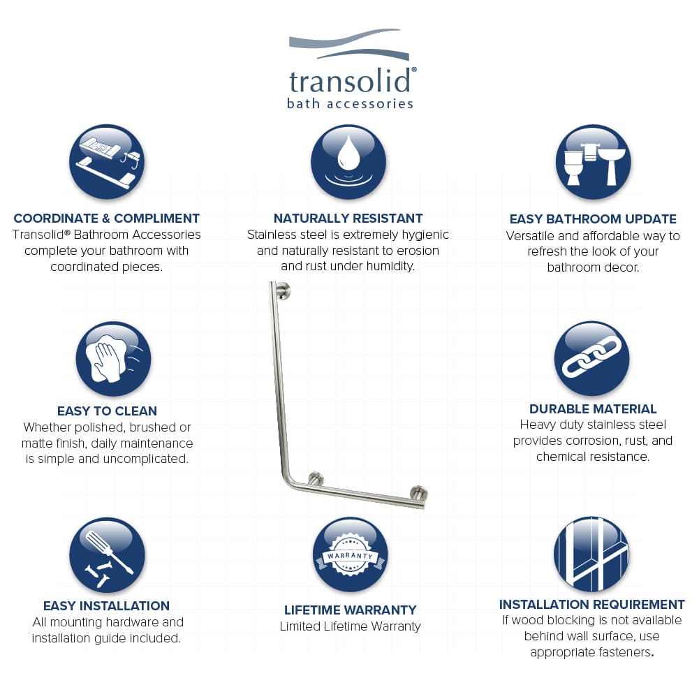 | Transolid Z-Series Right Side L shape Grab Bar - AKW Resource Center